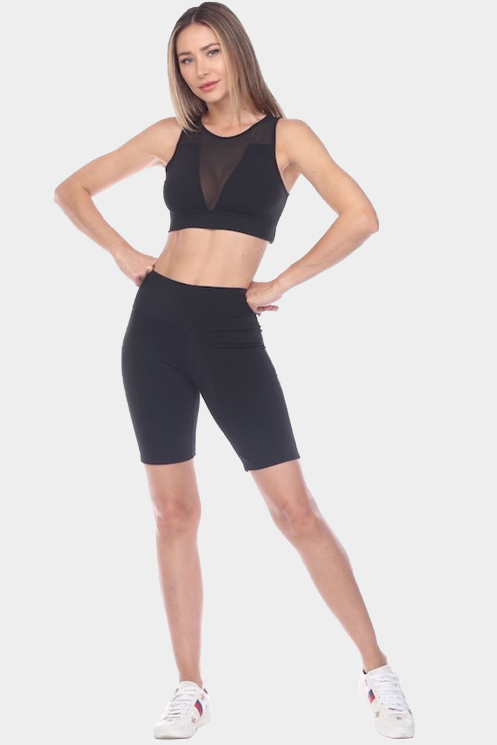 $ 8.55 - Wholesale Black Mesh Patchwork Sports Bra