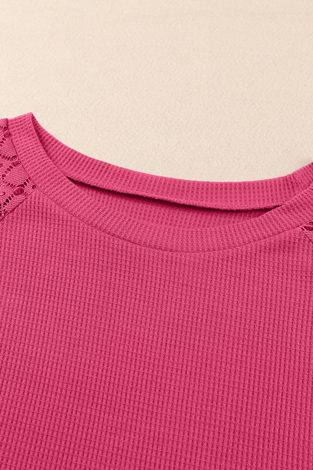 $ 6.4 - Wholesale Strawberry Pink Eyelet Raglan Sleeve Drop Shoulder ...