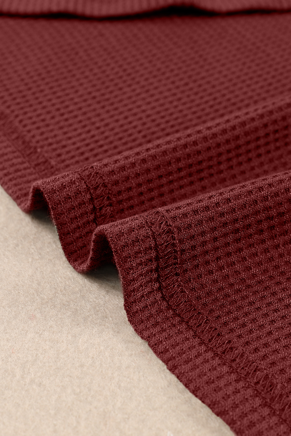 $ 6.4 - Wholesale Red Eyelet Raglan Sleeve Drop Shoulder Plus Size Top