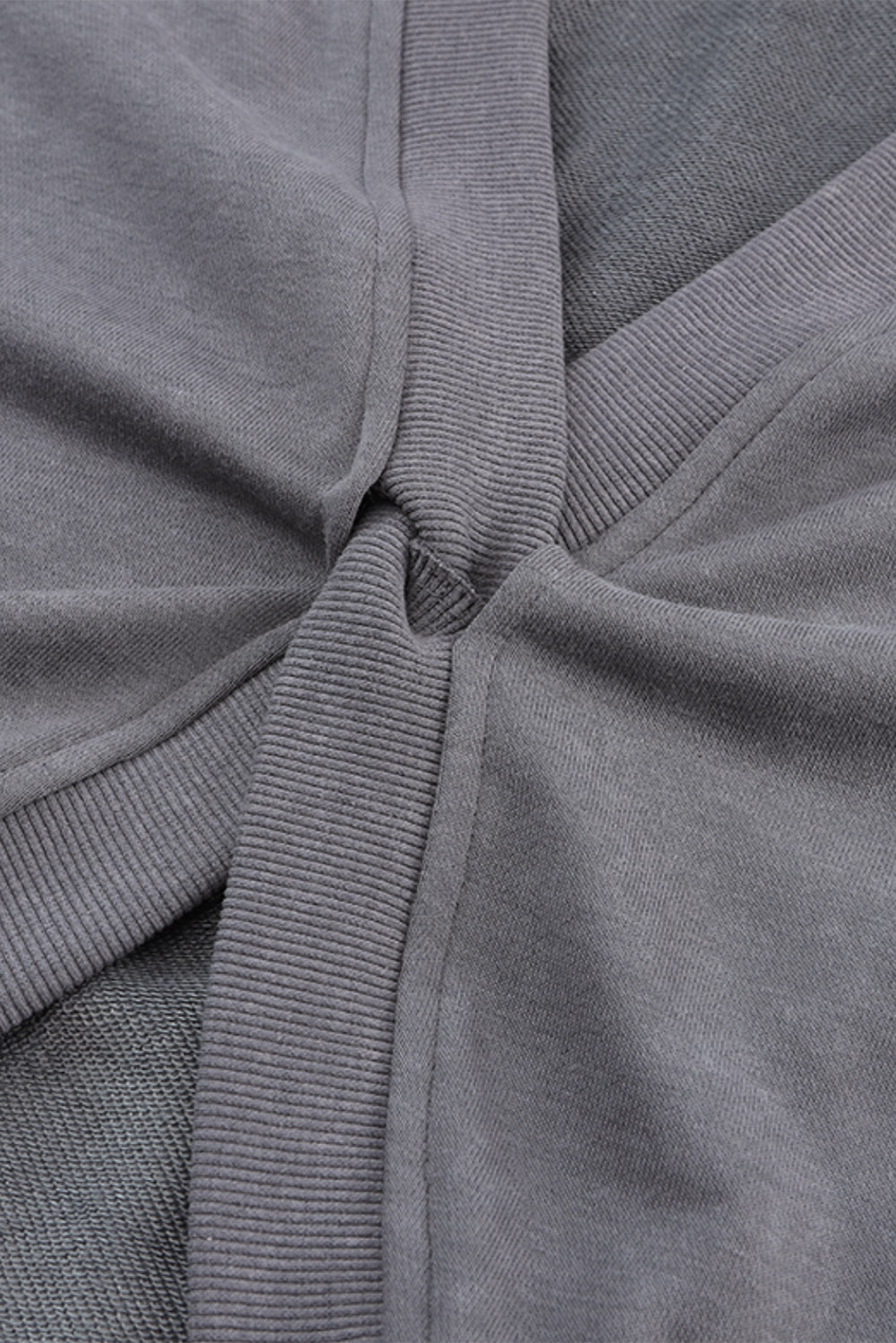$ 11.68 - Wholesale Gray Exposed Seam Twist Open Back Oversized Sweatshirt