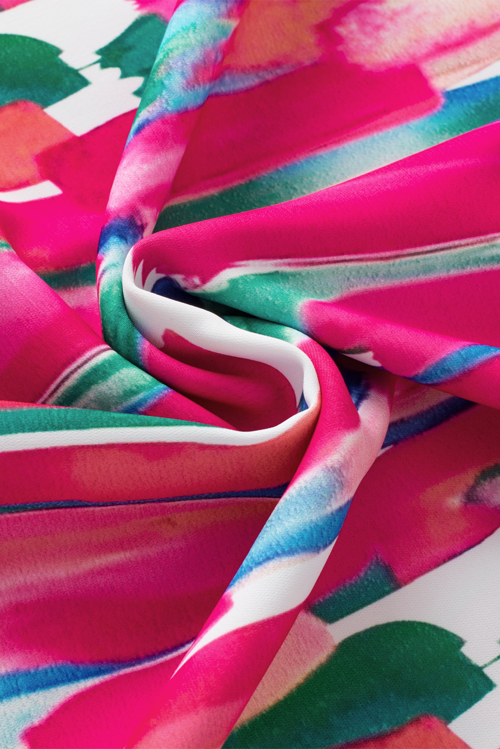 $ 5.45 - Wholesale Rose Abstract Brush Print Ruffled Sleeve Frill V ...