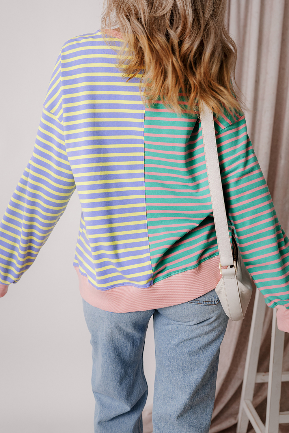 $ 8.65 - Wholesale Sky Blue Stripe Casual Stripe Colorblock Drop ...