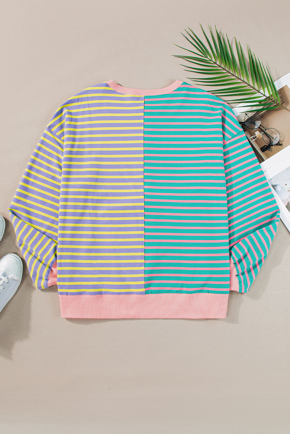 $ 8.65 - Wholesale Sky Blue Stripe Casual Stripe Colorblock Drop ...