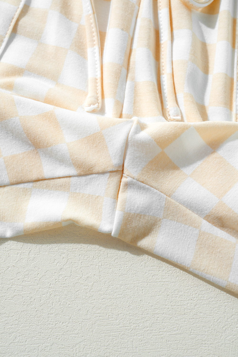 $ 9.65 - Wholesale Beige Checkered Print Long Sleeve Top and Pants ...