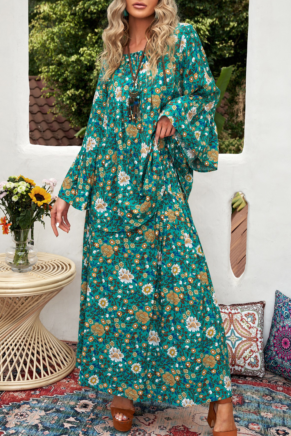 Mex$310.8 Conjunto de falda larga y top de manga acampanada con ...