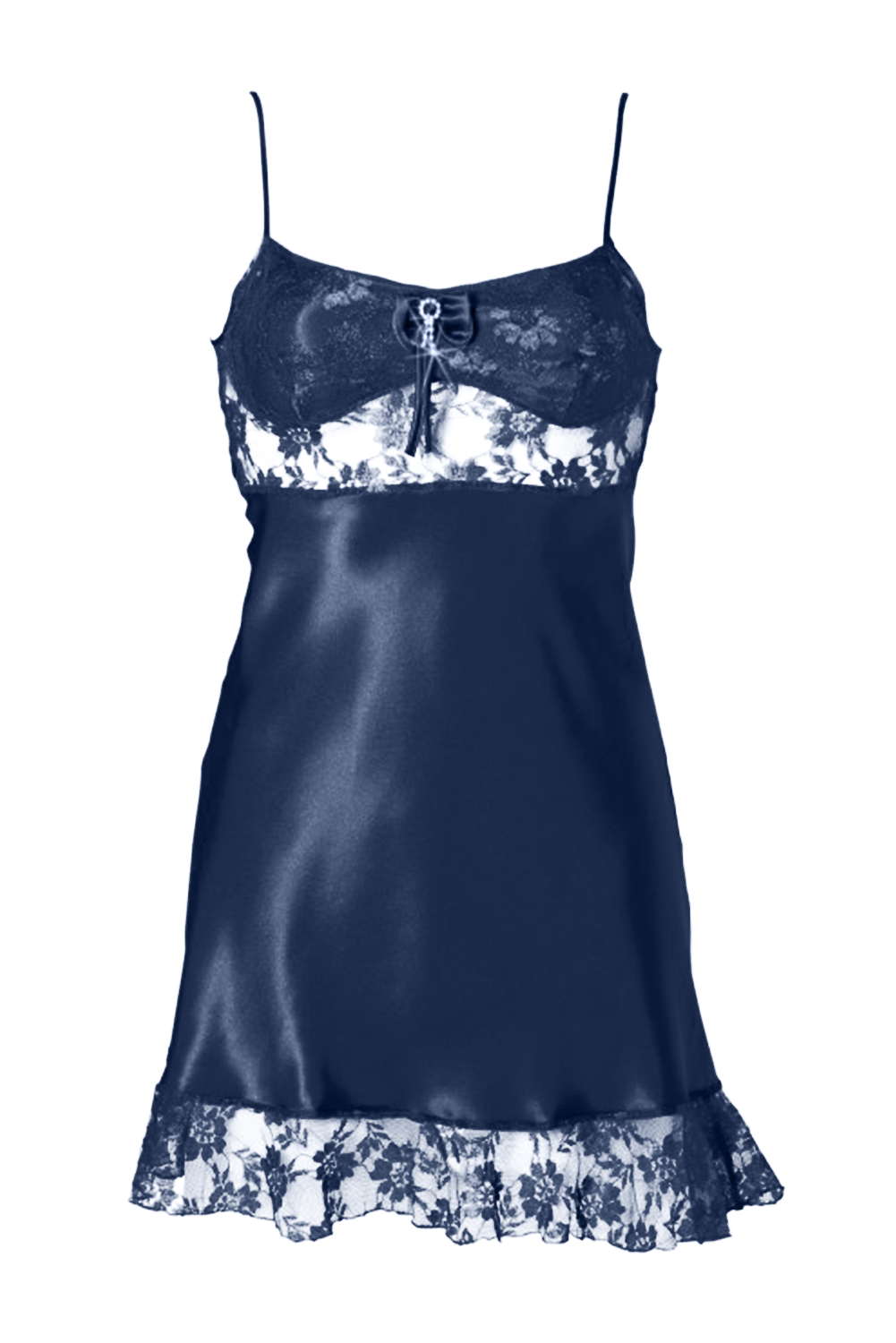 $5.9 Blue Satin Lace Negligee Babydoll Wholesale