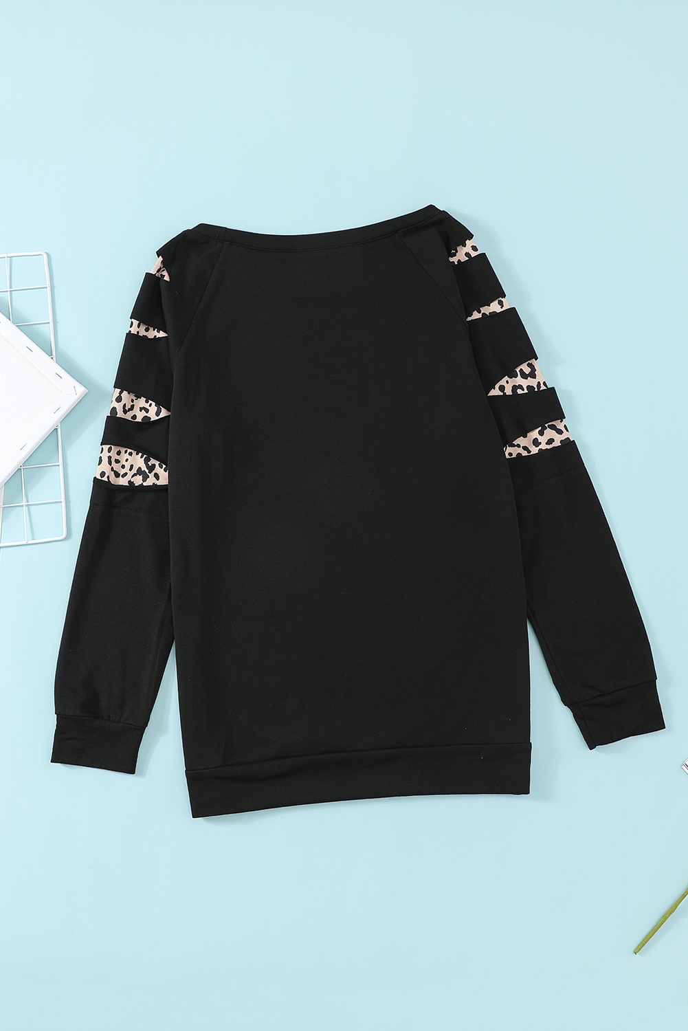 $6.5 Leopard Insert Black Sweatshirt, Sweatshirts & Hoodies Wholesale