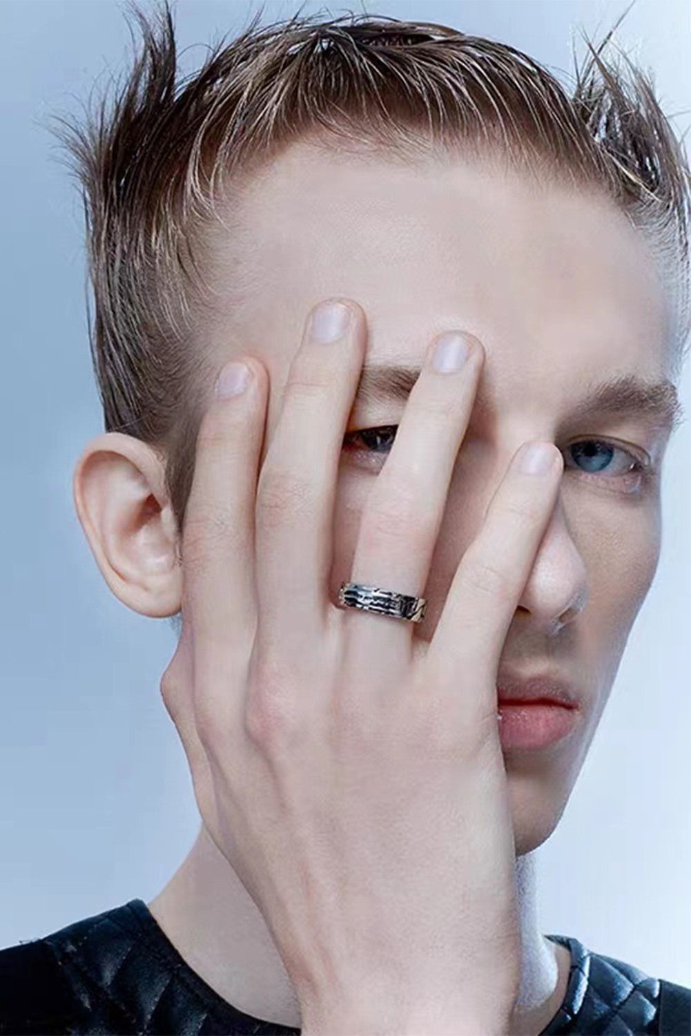 $1.5 Silver Lettered Cut-out Hip Hop Ring Wholesale