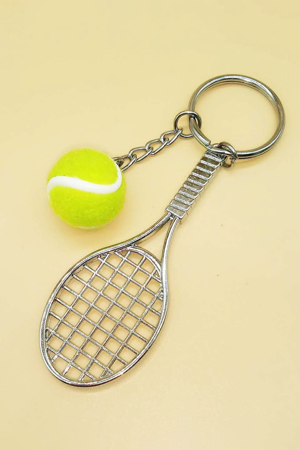$0.46 Green Racket Tennis Key Ring Wholesale