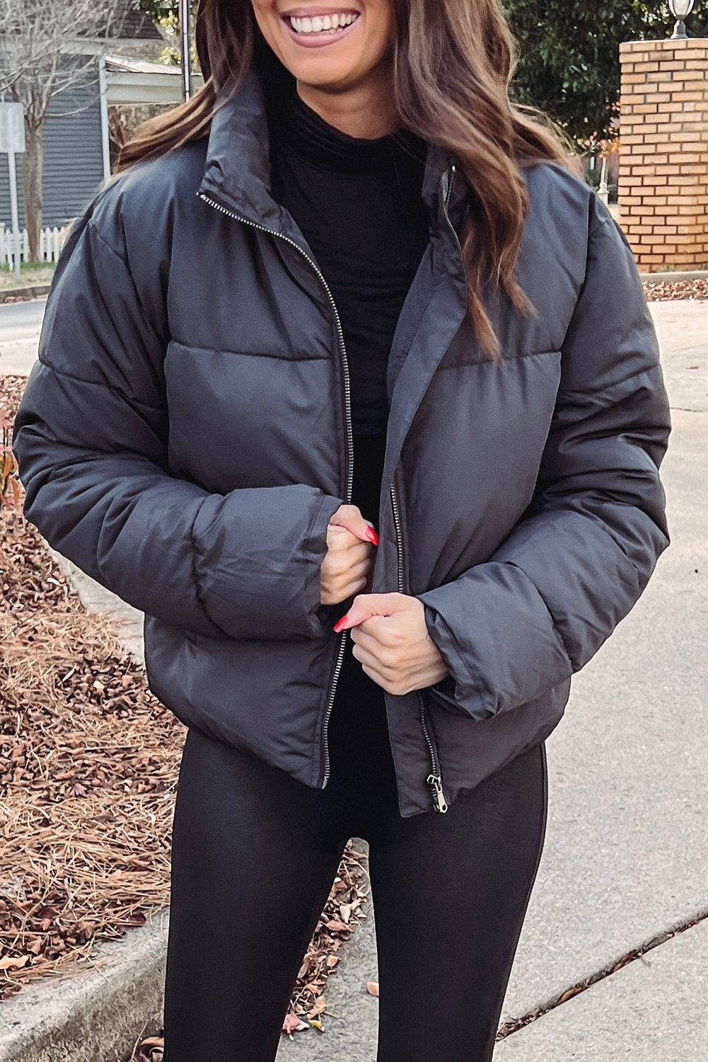 $15.49 Gray Solid Chunky Puffer Jacket Wholesale