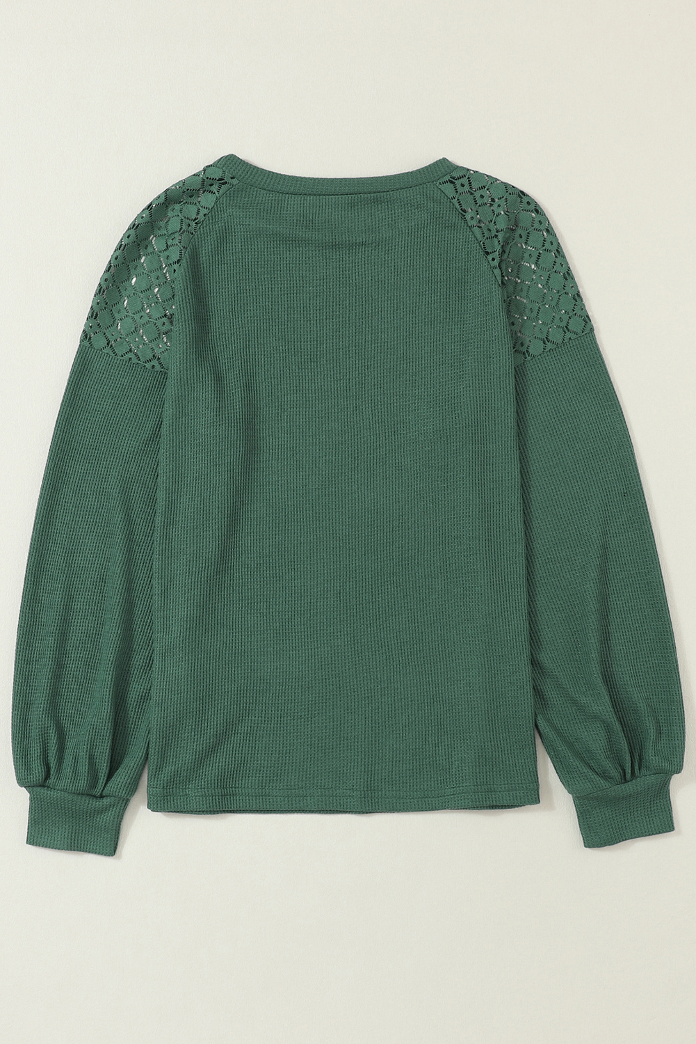 $4.9 Green Lace Long Sleeve Textured Pullover Wholesale