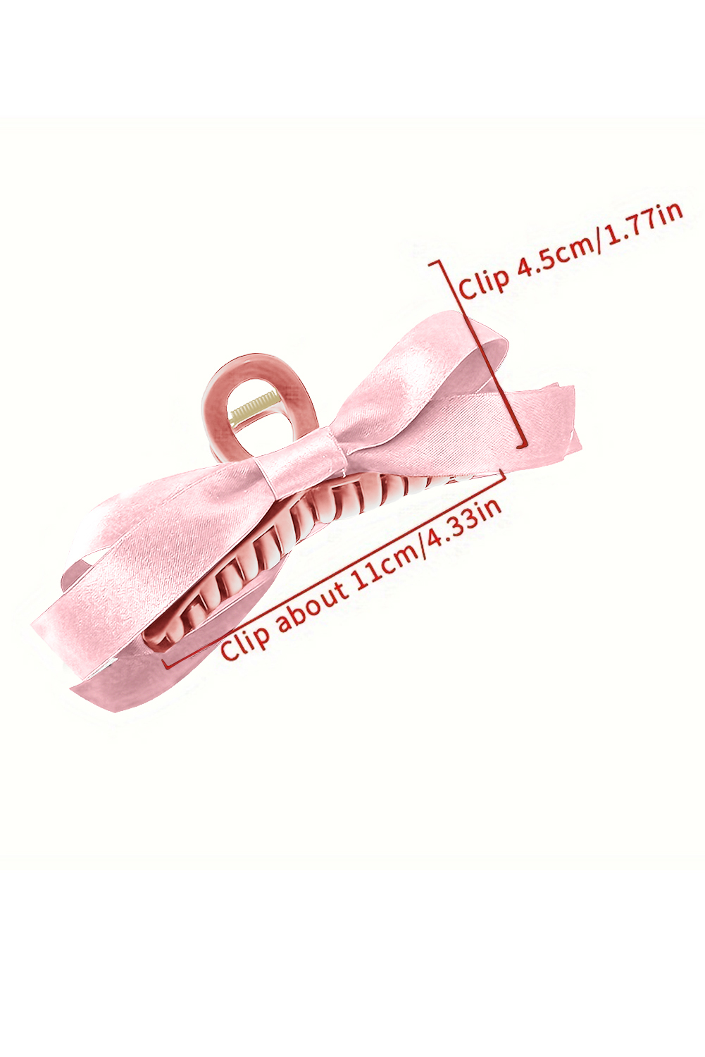 $1.64 Pink Bow Decor Large Hair Claw Clip Wholesale