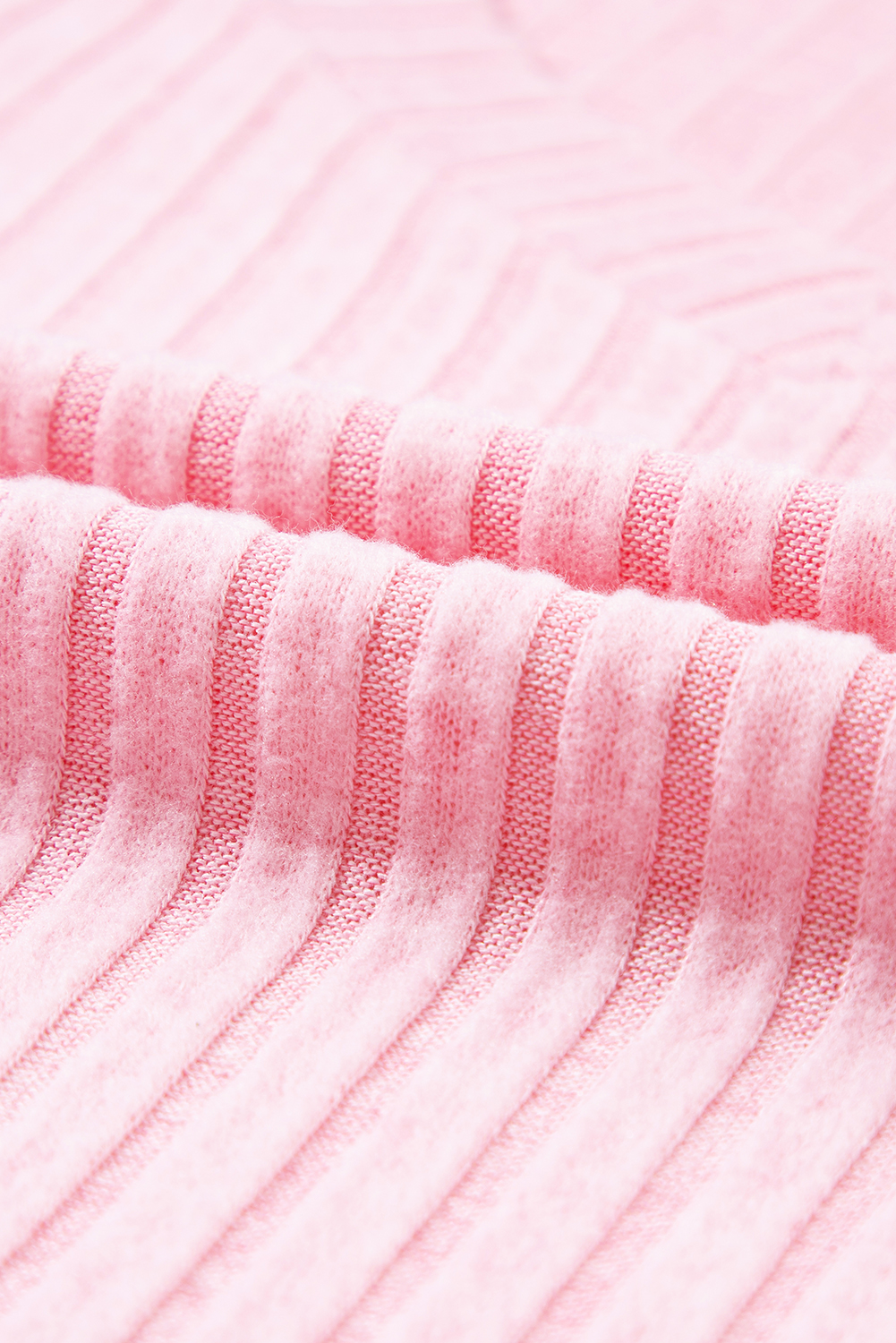 $10.8 Light Pink Ribbed Knit V Neck Slouchy Two-piece Outfit Wholesale