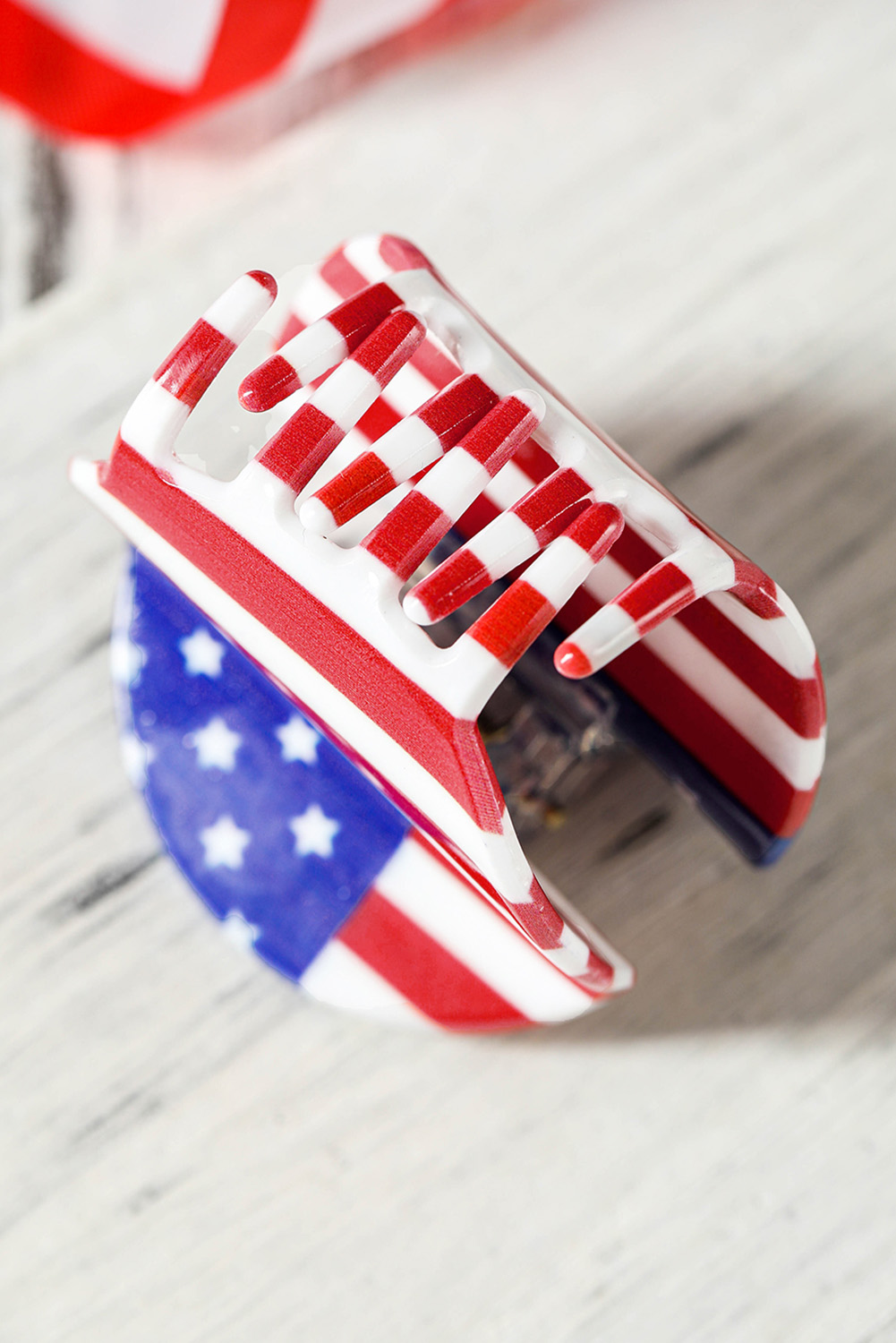 $1.9 Dark Blue Independence Day Flag Pattern Hair Claw Wholesale