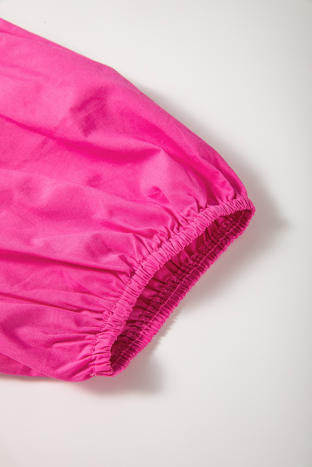 $11.75 Bright Pink Solid Color Puff Sleeve Tie Front High Waist Mini ...