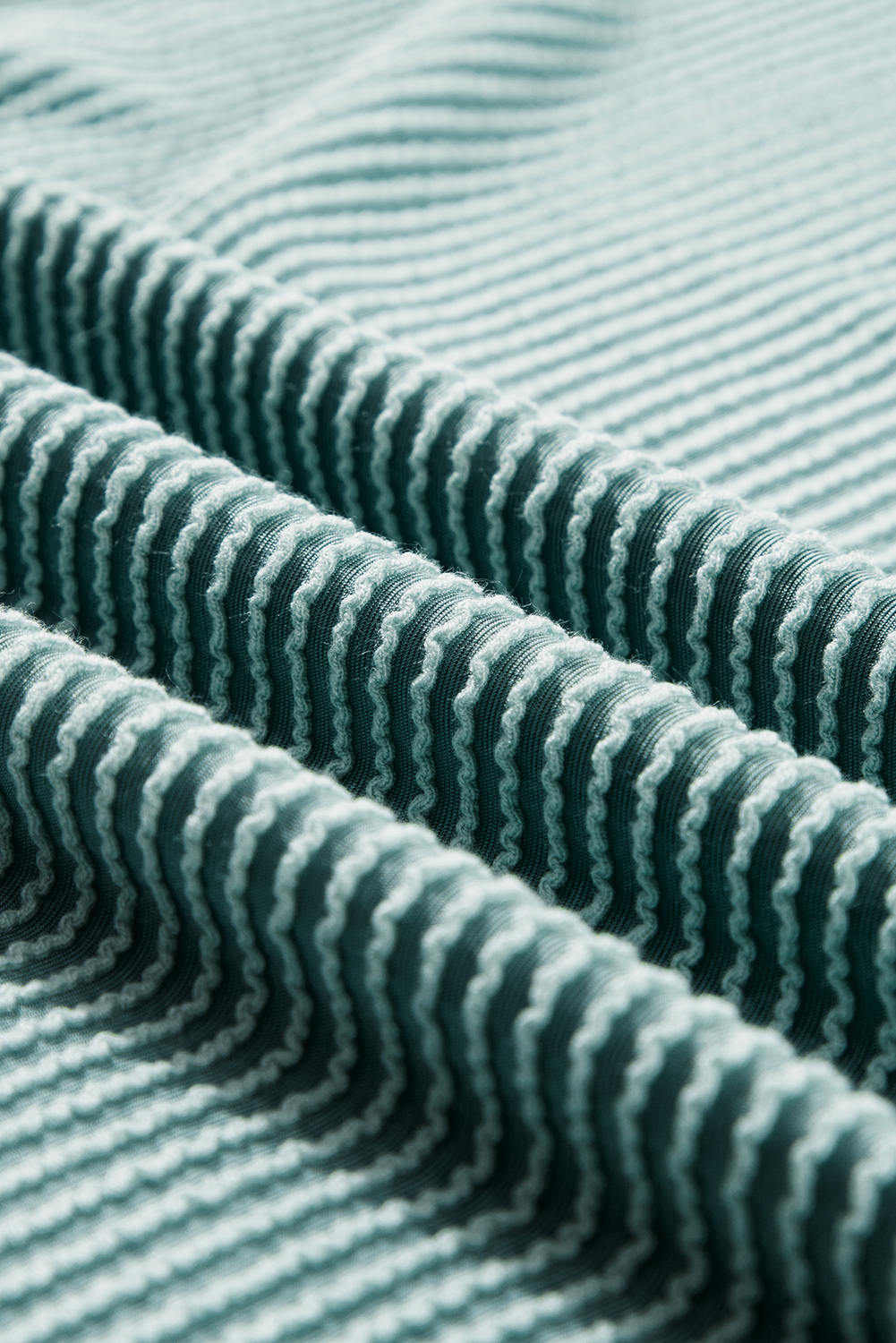 $7.8 Light Blue Corded Colorblock Drop Shoulder Loose Top Wholesale