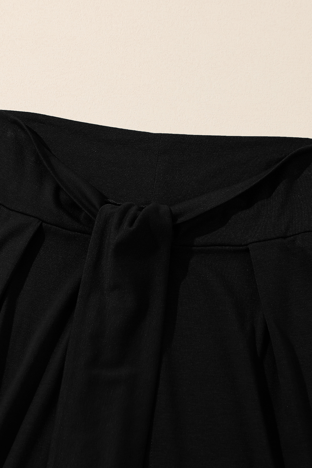 $7.52 Black Knotted Drop Waist Split Leg Relaxed Pants Wholesale