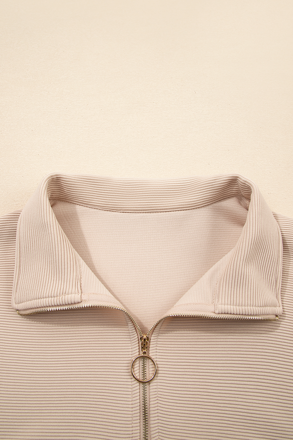 $12.65 Parchment Textured Half Zip Kangaroo Pocket Top Drawstring ...