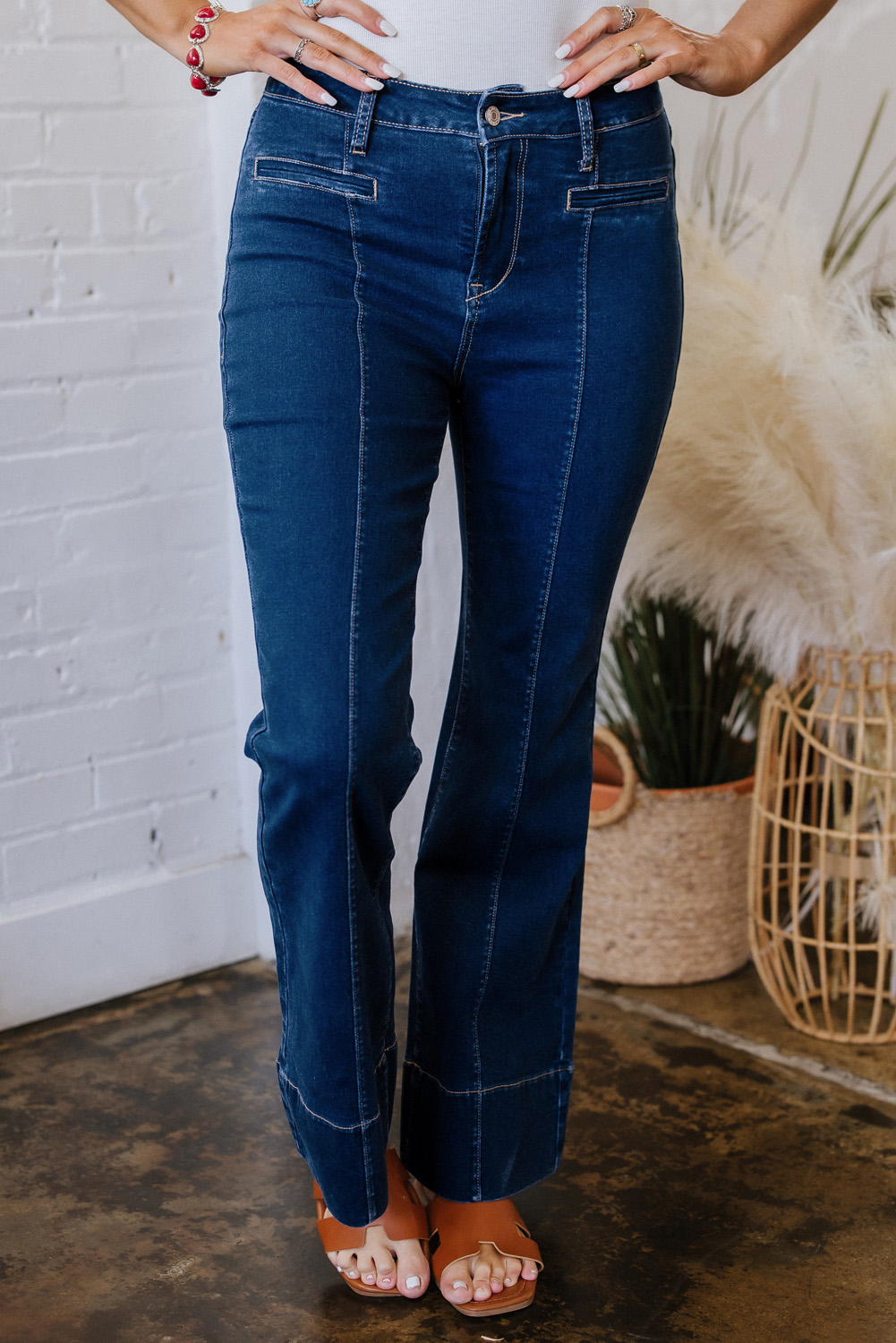 $12.15 Sail Blue Center Seam Deep Wash Straight Jeans Wholesale