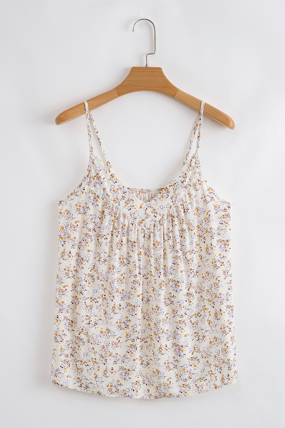 $3.7 Apricot Boho Floral Spaghetti Straps Tank Top Wholesale