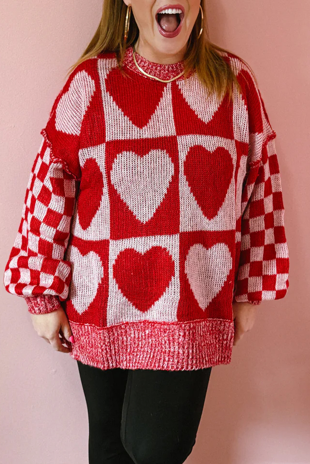 $11.9 Red plus size sweater Wholesale