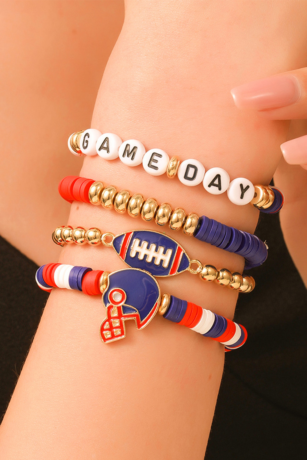 $2.6 Gold GAME DAY Multilayer Beading Bracelet Wholesale