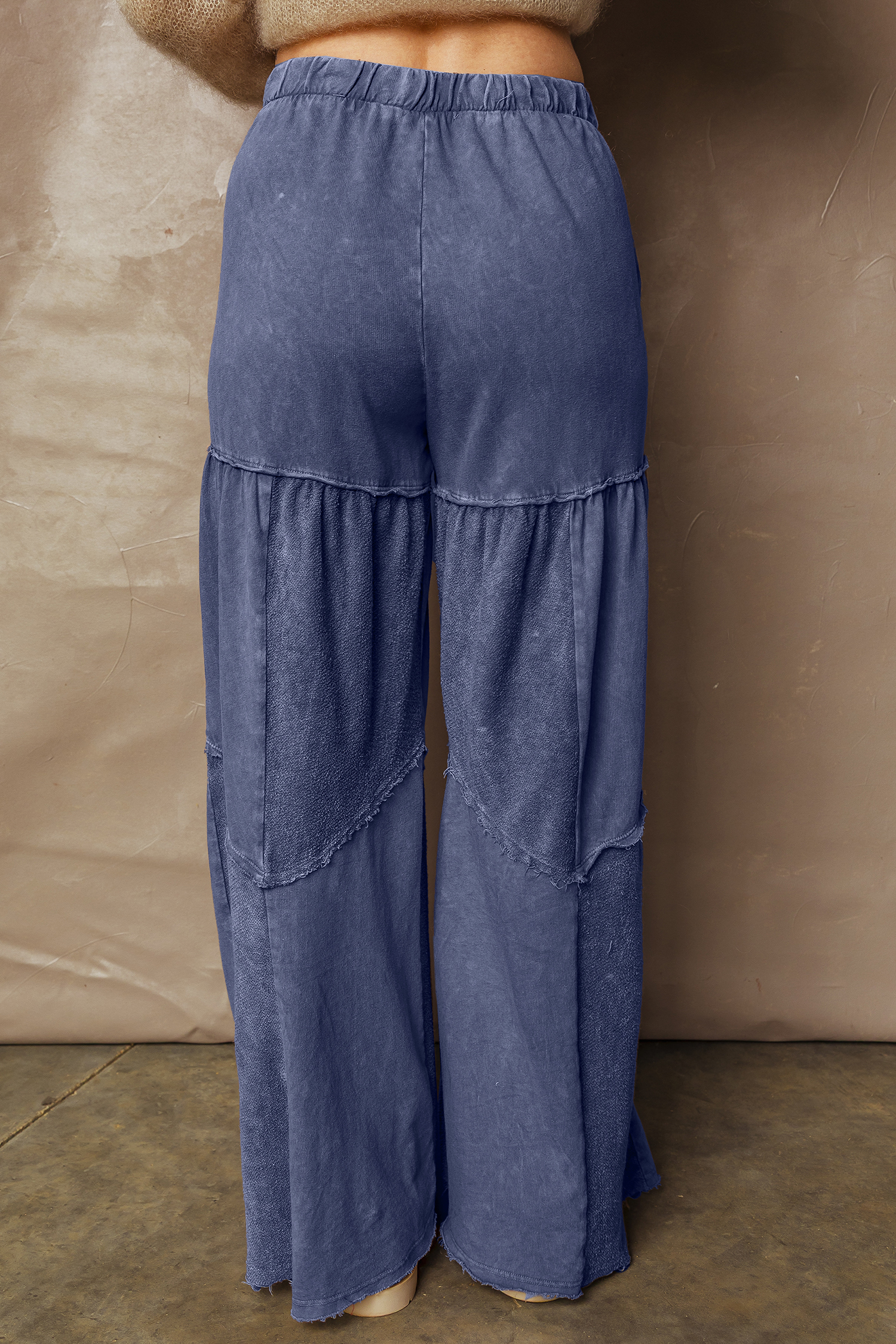 $14.36 Ashleigh Blue Careys Mineral Wash Tiered Wide Leg Patchwork ...