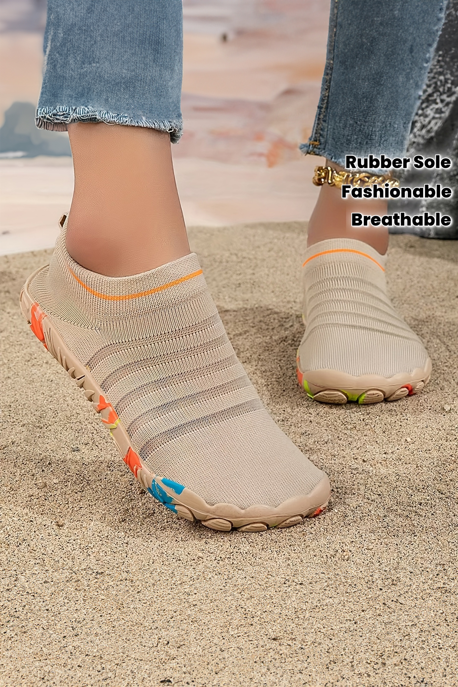 $9.79 White Breathable Mesh Knit Doddle Anti-Slip Outdoor Water Shoes ...