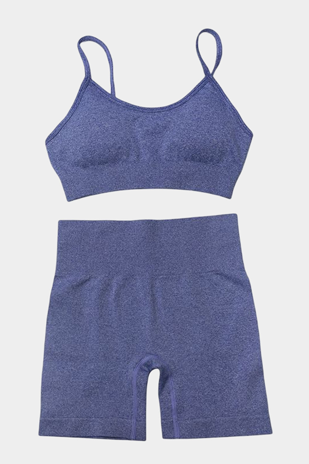 $ 14.03 - Blue Spaghetti Straps Seamless Yoga Short Set - ds.dear-lover.com