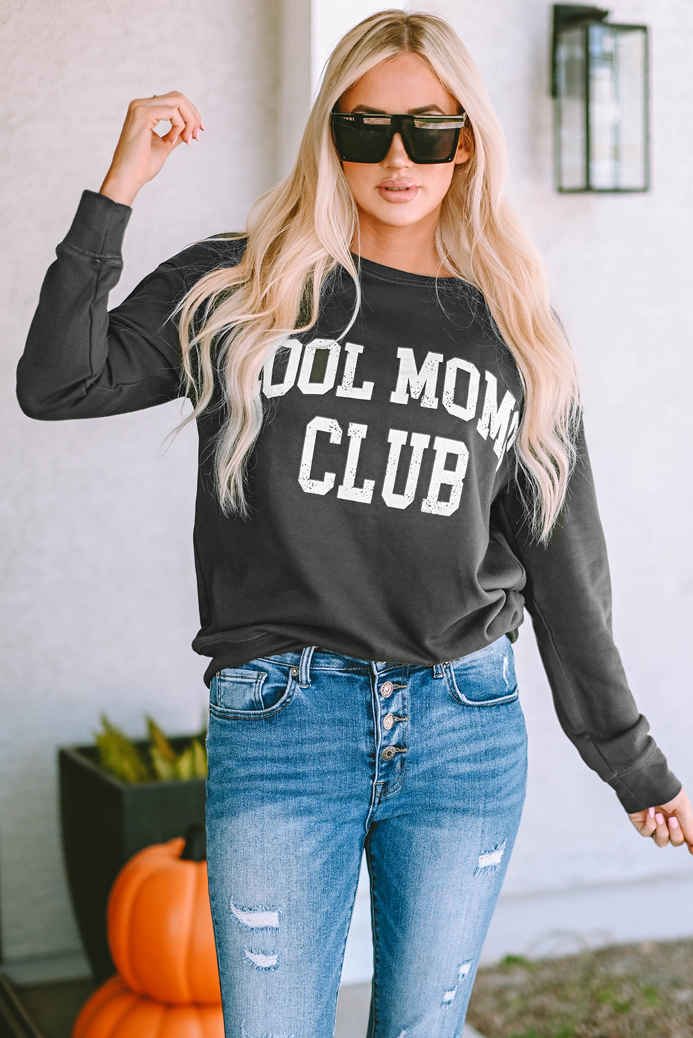 $ 9.75 - Gray COOL MOMS CLUB Drop Shoulder Sweatshirt - ds.dear-lover.com