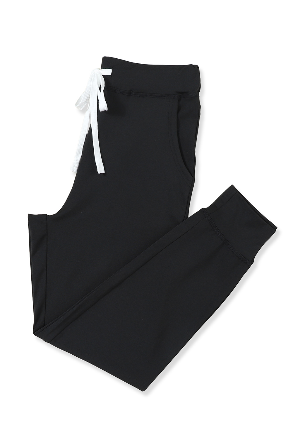 8 55 Black Drawstring Waist Pocketed Joggers Ds Dear