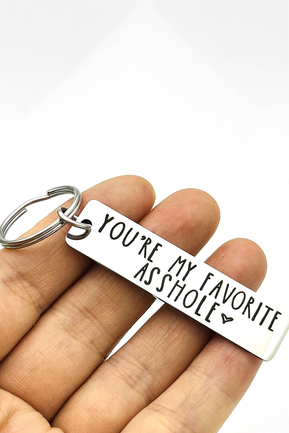 $ 1.32 - Silvery Valentine Lettered Stainless Steel Keychain - ds.dear ...