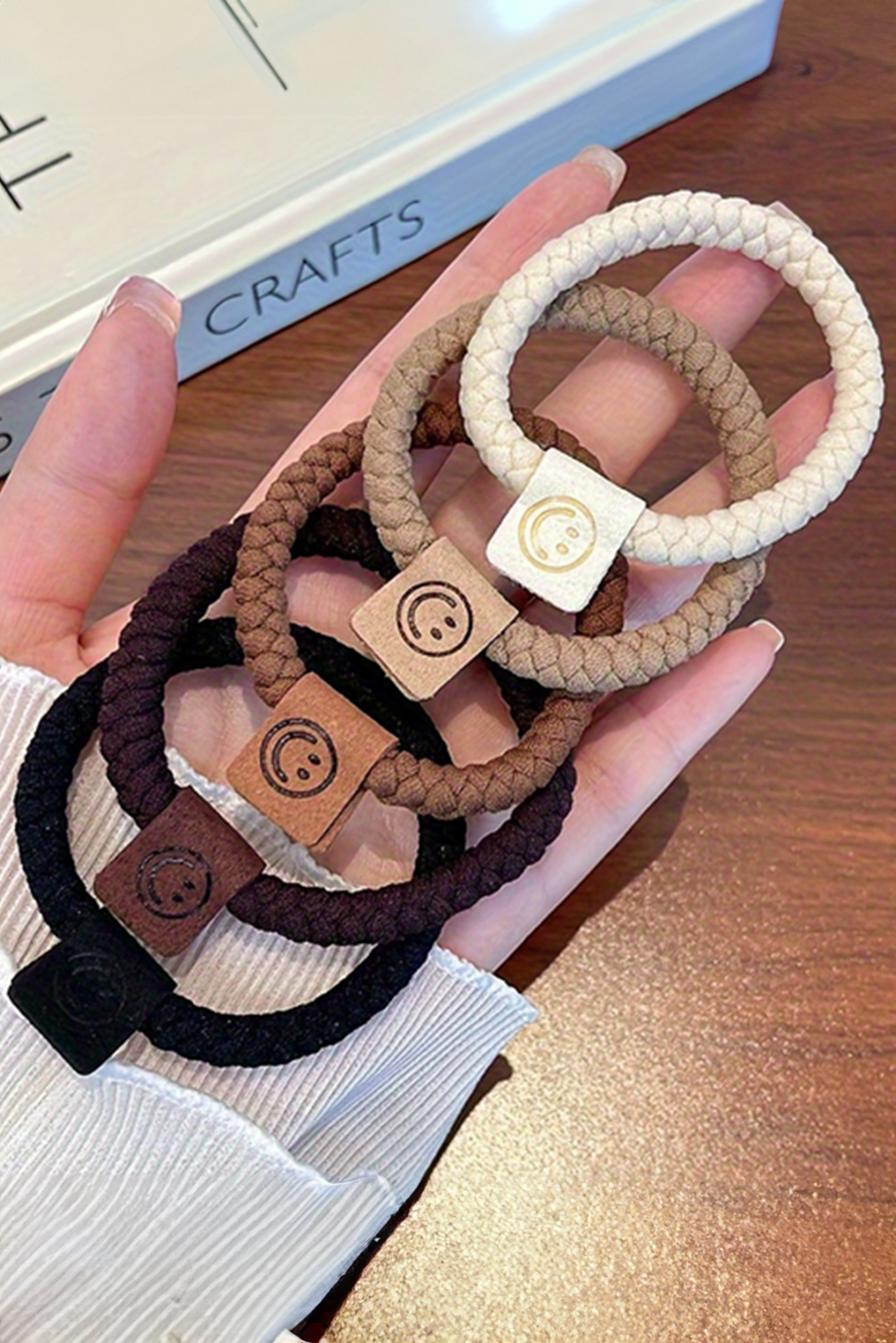 $ 1.47 - Chestnut 5pcs Smile Face Decor Braided Hair Ties - ds.dear ...