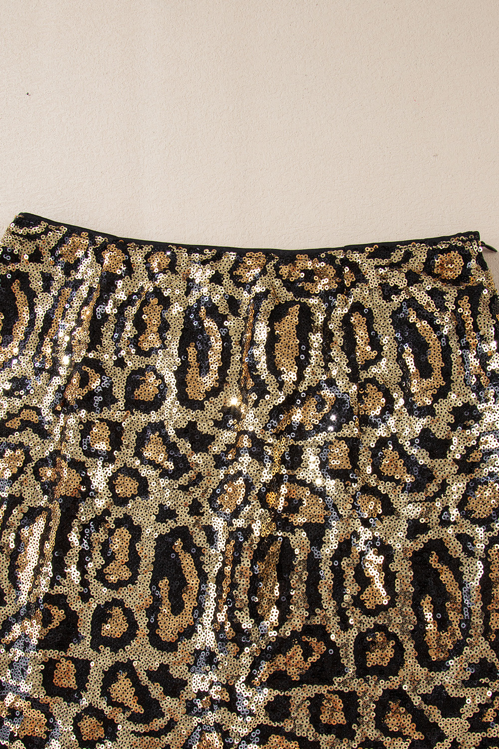 $ 12.45 - Brown Sequined Leopard Print Disco Mini Skirt - ds.dear-lover.com