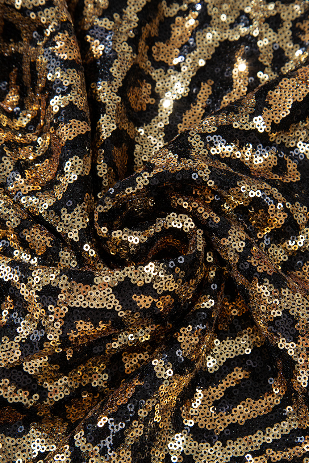 $ 12.45 - Brown Sequined Leopard Print Disco Mini Skirt - ds.dear-lover.com