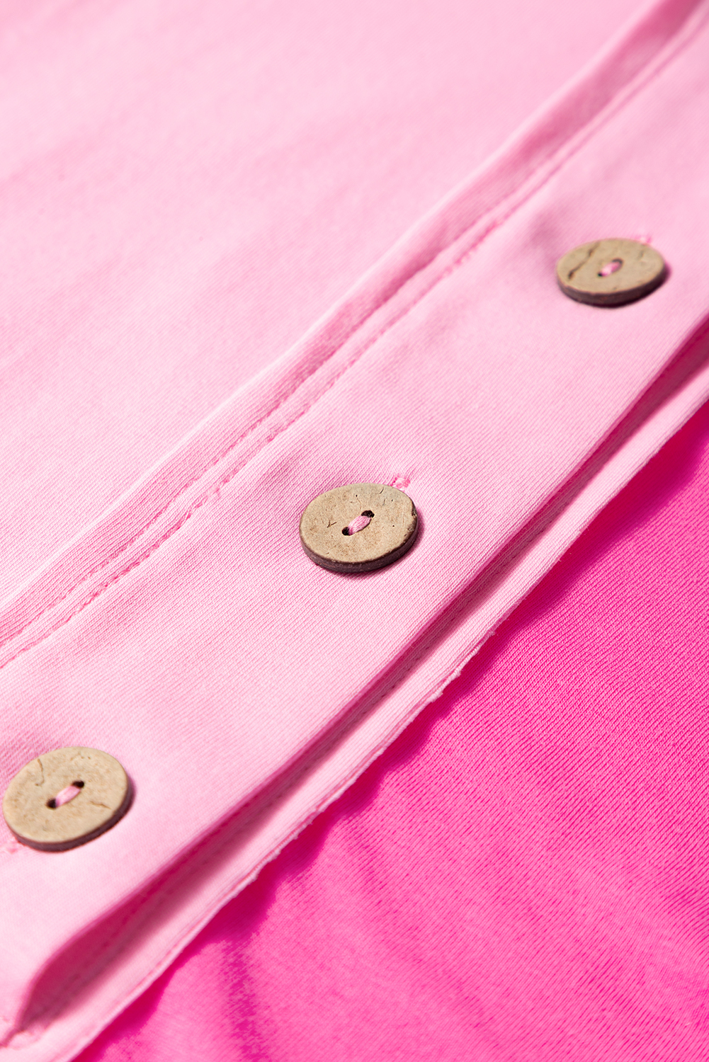 $ 9.53 - Bright Pink Colorblock Patchwork Short Sleeve Buttons Plus ...