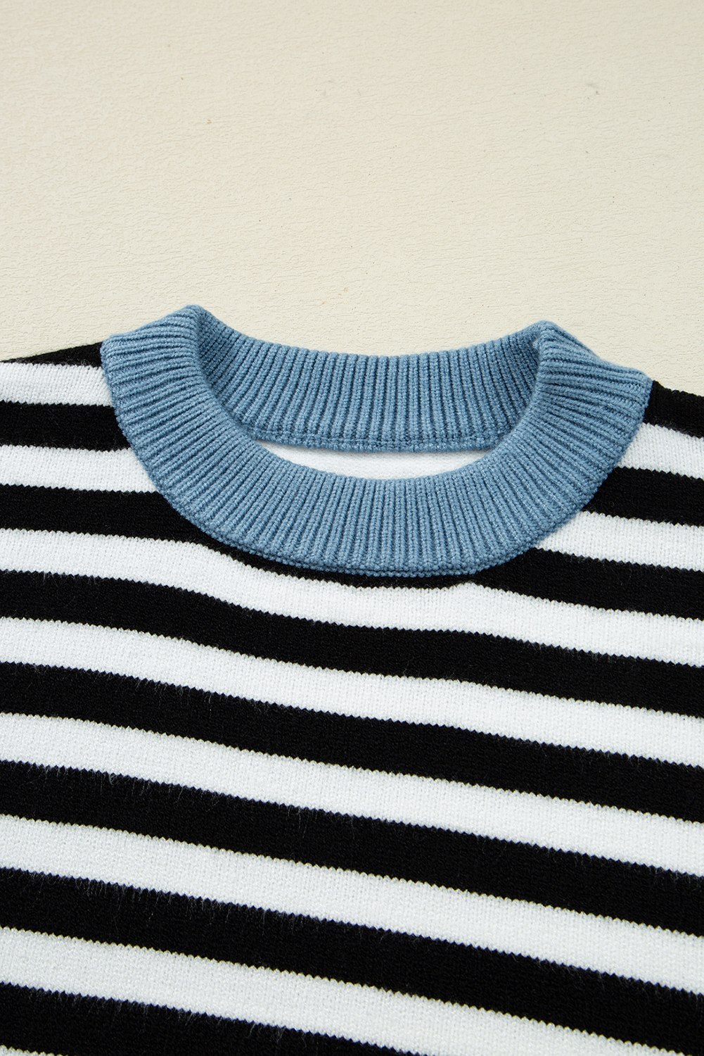 $ 14.03 - Color black Striped Panels Colorblock Sleeve Chic Sweater ...