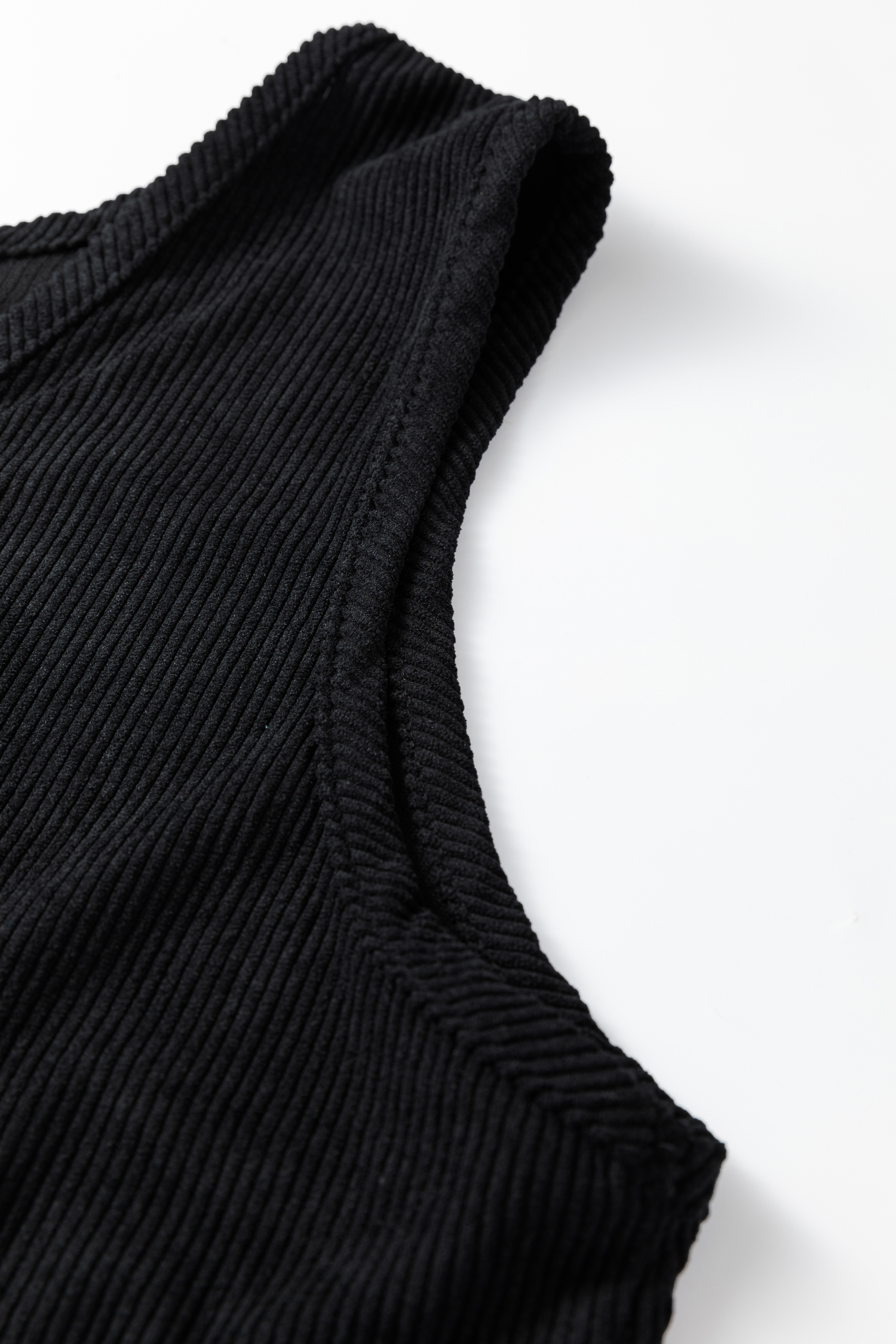 $ 11.47 - Black Plus Size Corduroy Patch Pocket Sleeveless Mini Dress ...